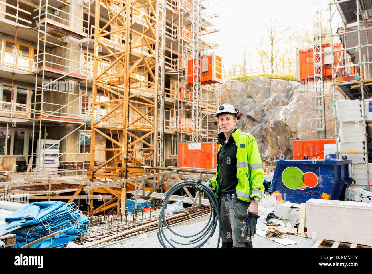 Builder at work Stock Photo - Alamy