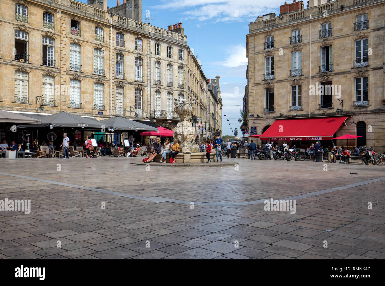 Bordeaux, France - September 9, 2018: Parliament Square or Place du ...