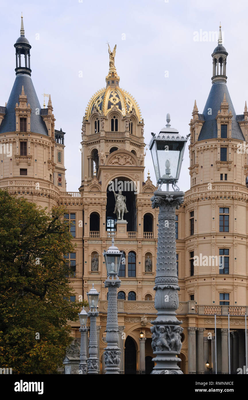 Schwerin, Schloss, Landtag, Landeshauptstadt, Mecklenburg-Vorpommern ...