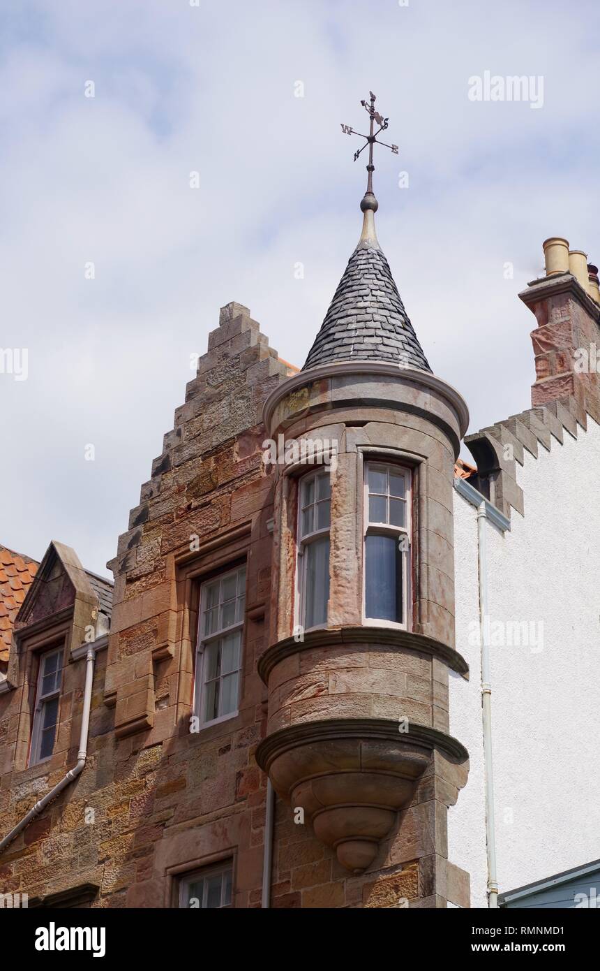 Round Room Turret of an Old Stone Town House. Crail, Fife, Scotland, UK ...