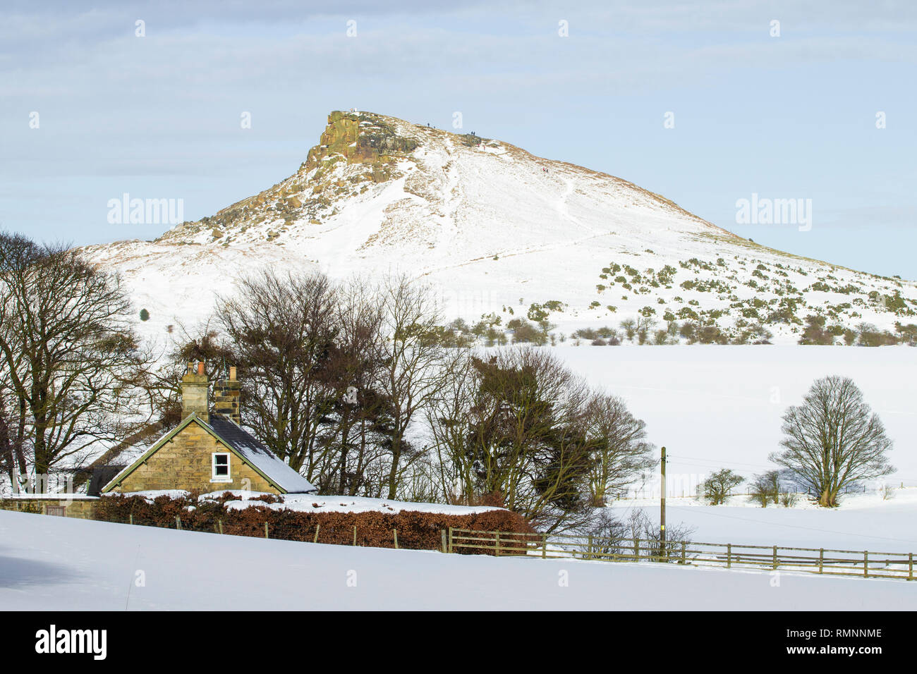Roseberry Topping in the snow. North York Moors National park, North ...
