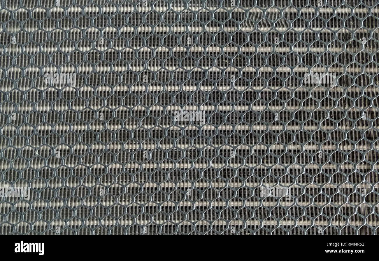 Closeup of the condenser fin in the condensing unit of the air ...