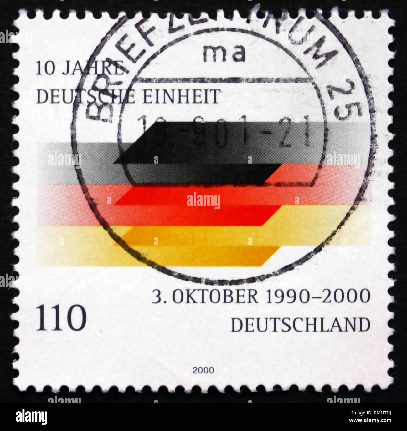 GERMANY - CIRCA 2000: a stamp printed in the Germany shows German Flag ...