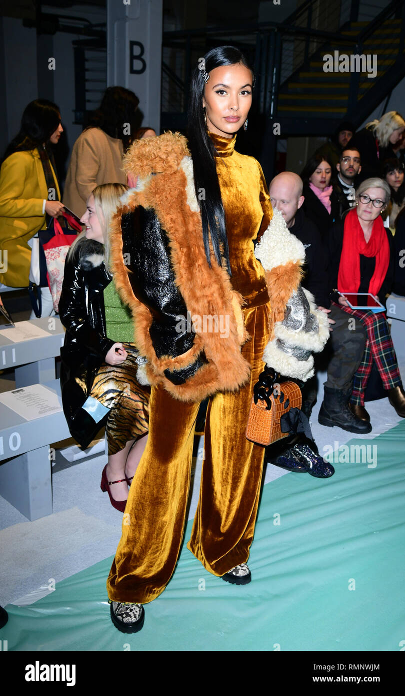 Maya Jama on the front row of the Ashley Williams Autumn/Winter 2019 ...