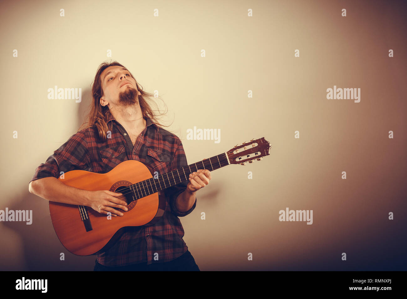 Music hobby passion concept. Enthusiast playing the instrument ...