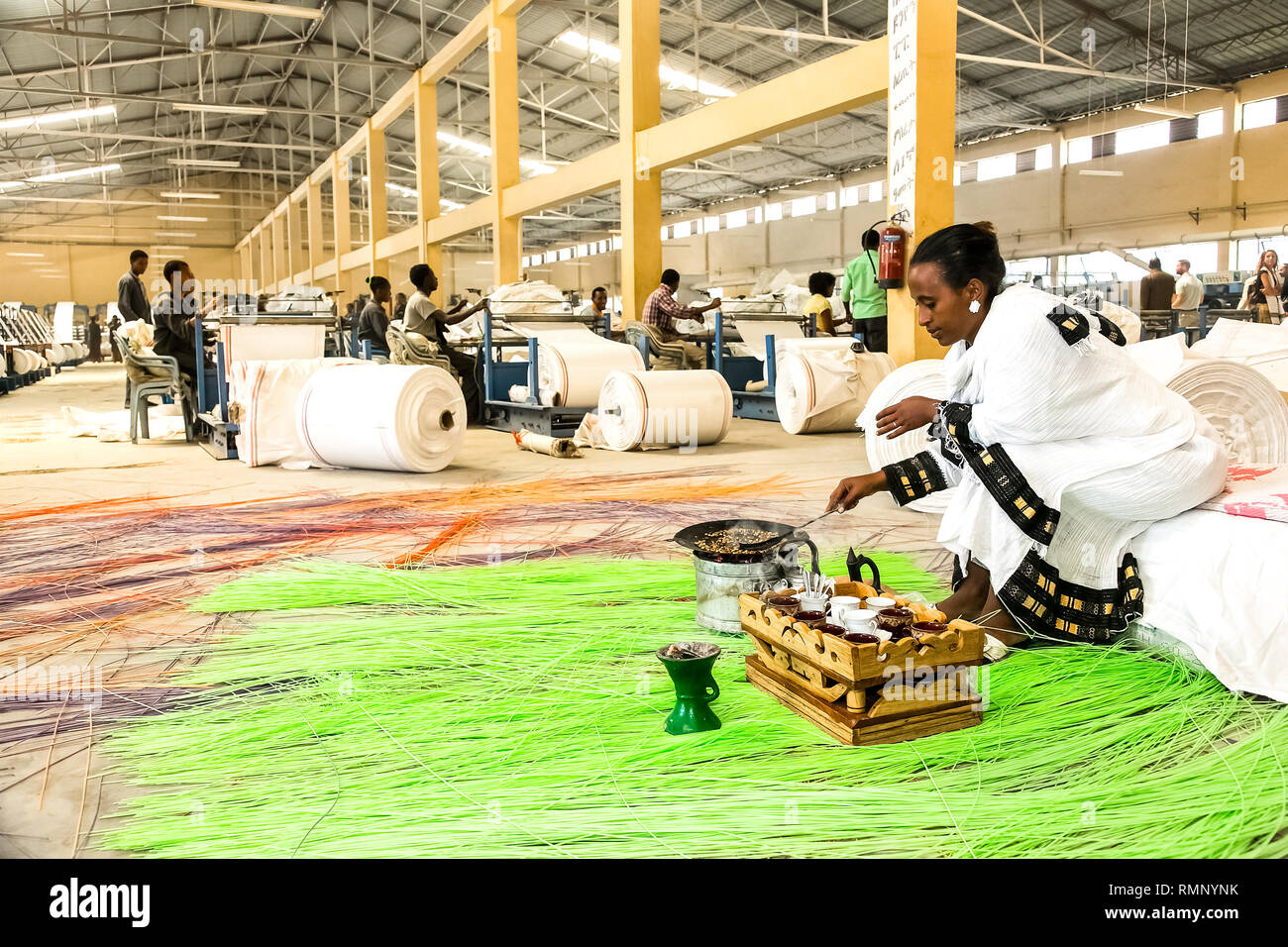 Addis Ababa, Ethiopia - January 30 2014: Inside Interior of a Fabric ...