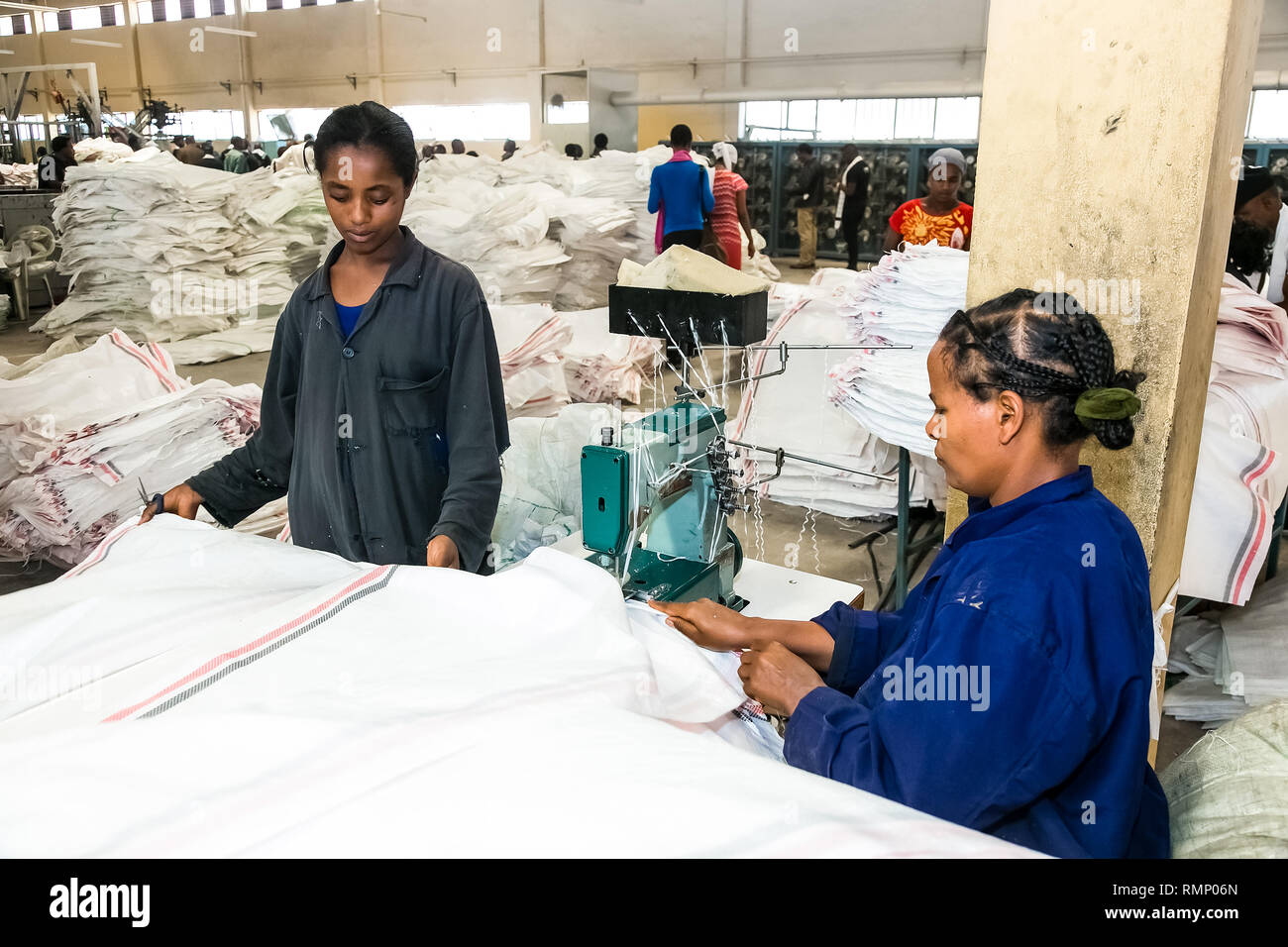 Addis Ababa, Ethiopia - January 30 2014: Inside Interior of a Fabric ...