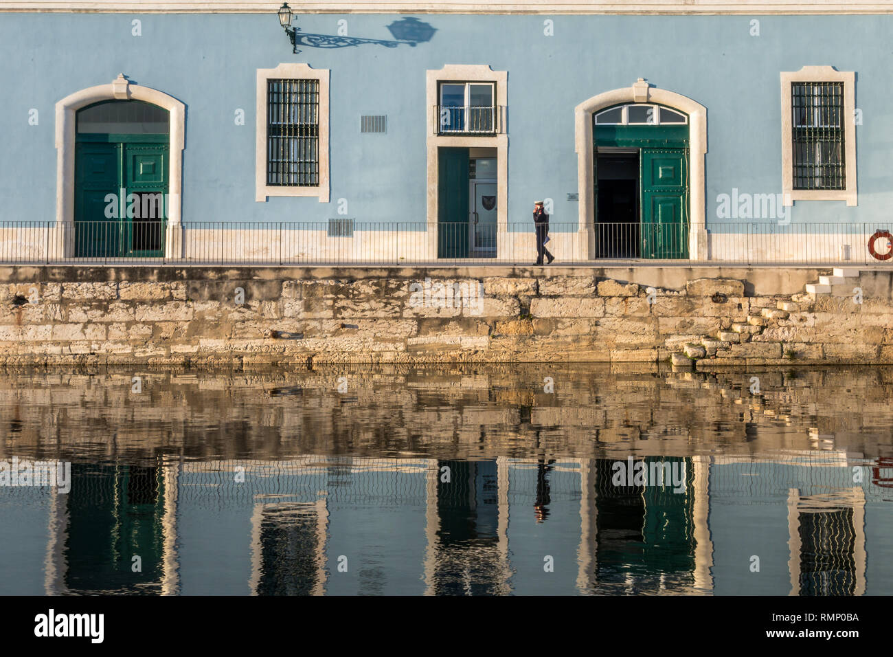 Architectural close-up of facade of marine administrative building by ...