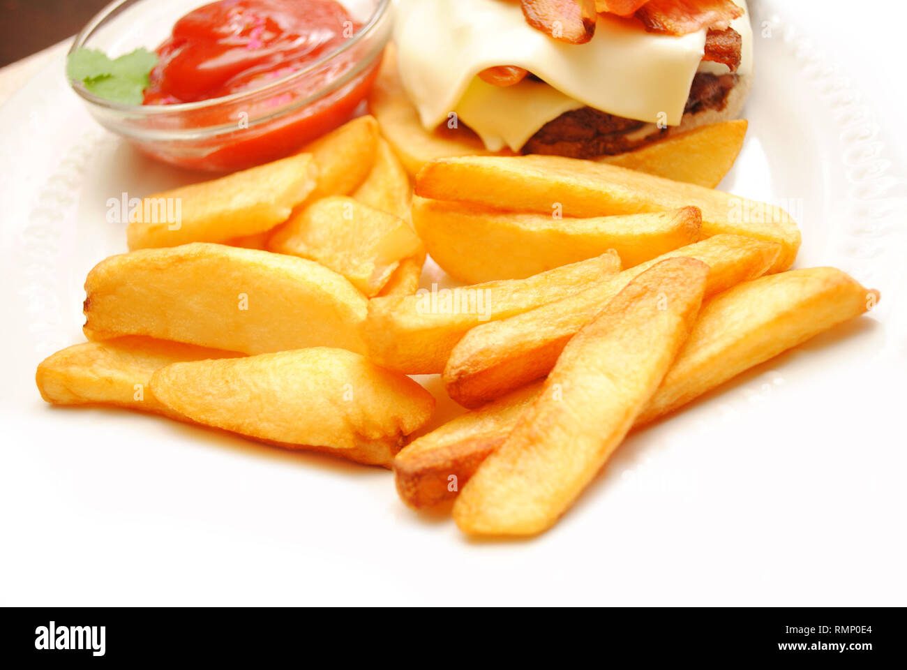 Close-Up of Steak Fries Served on a Plate Stock Photo - Alamy