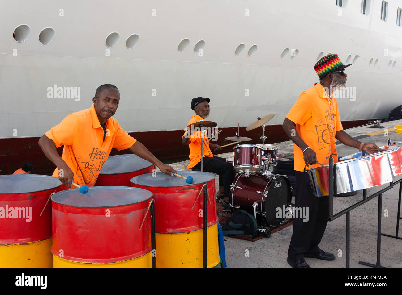 Caribbean steelpan band, St John's, Antigua, Antigua and Barbuda ...