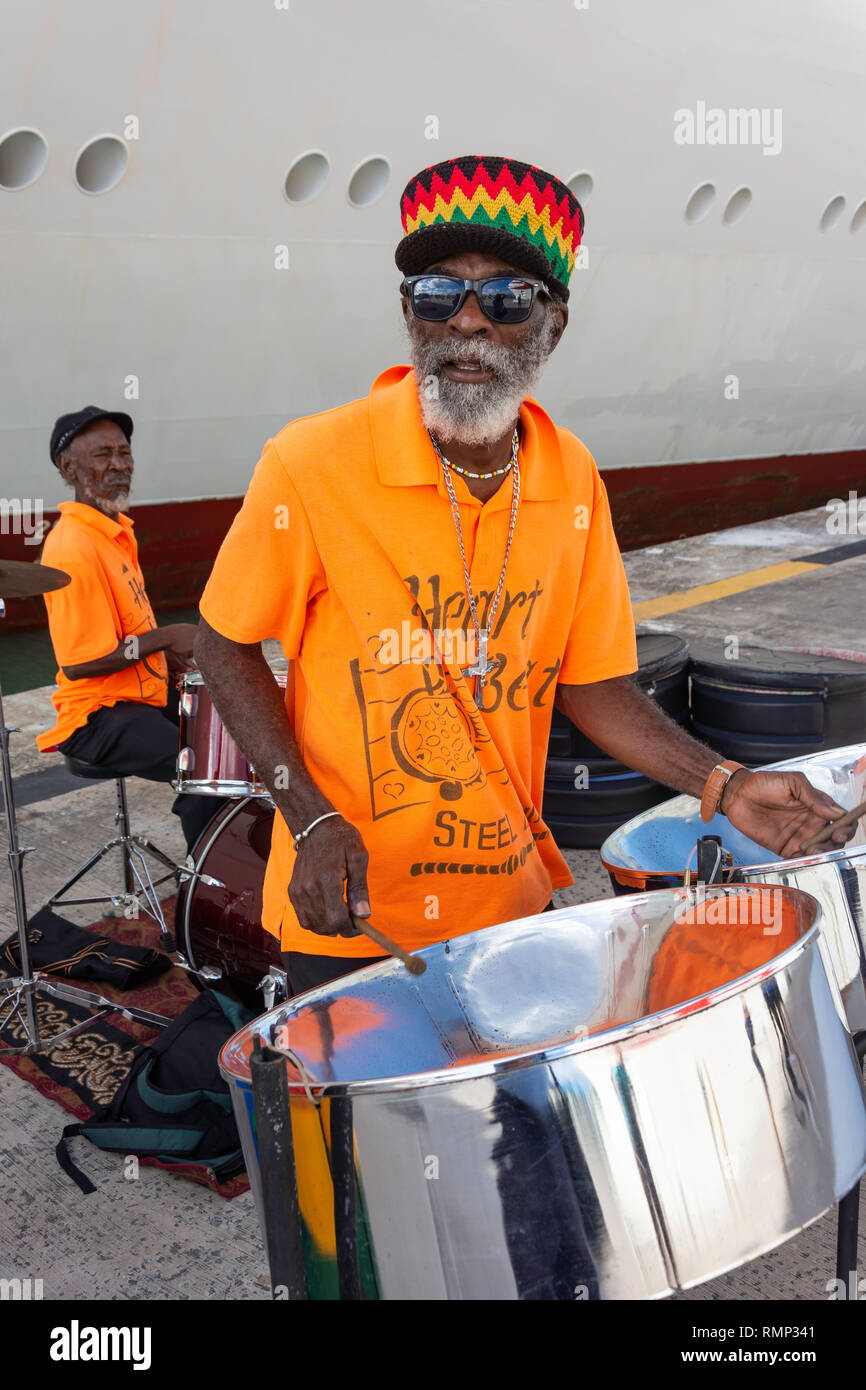 Caribbean steelpan band, St John’s, Antigua, Antigua and Barbuda ...