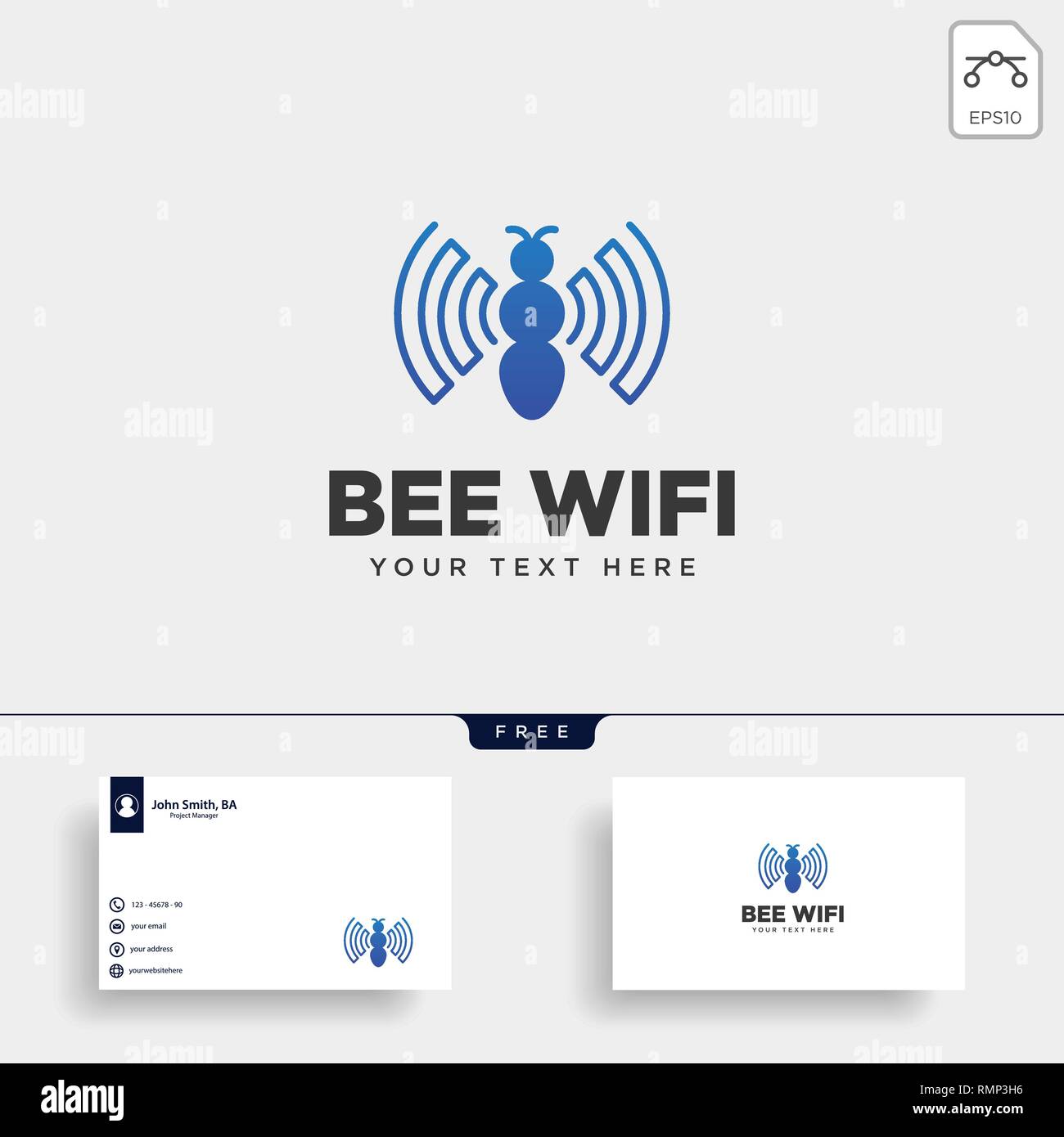 bee connection communication creative logo template vector illustration ...