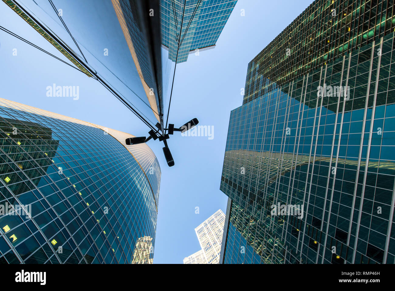 Multi angle security surveillance cameras in big city Stock Photo - Alamy