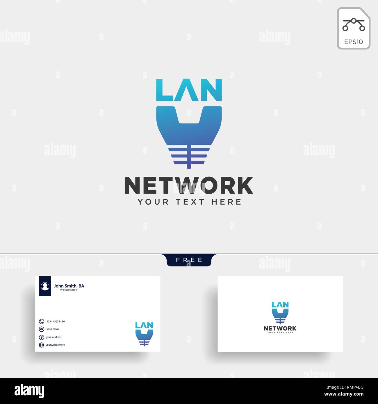 lan connection communication creative logo template vector illustration ...