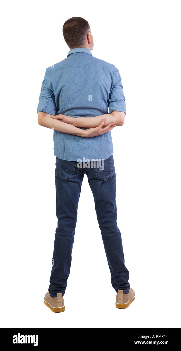 Back view of a stylish man. Rear view people collection. backside view ...