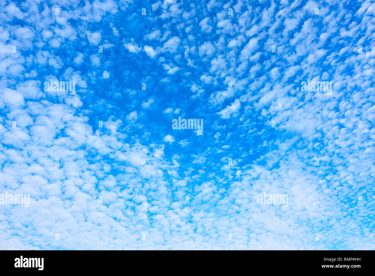 Blue spring sky with plenty small white clouds - Natural background ...