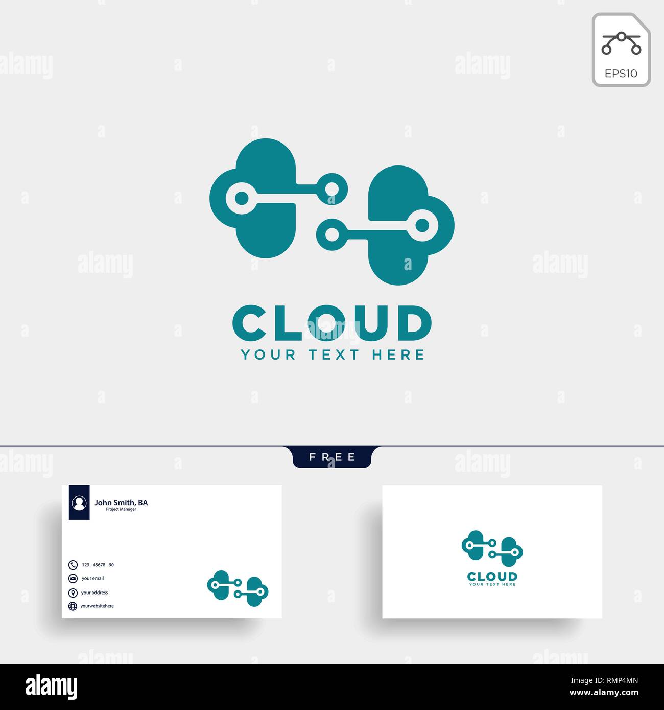 cloud connection communication creative logo template vector ...