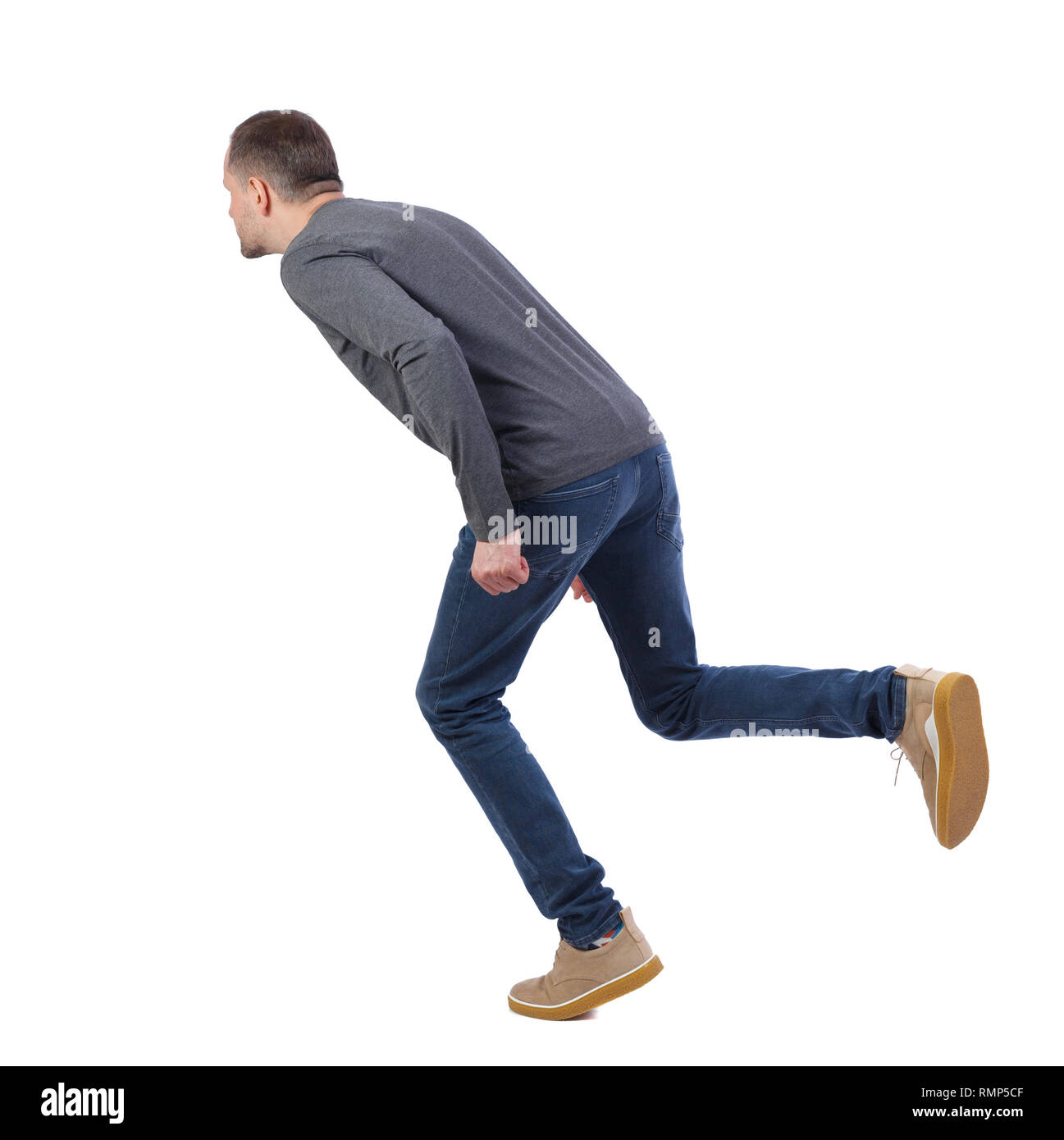 back view of running man. backside view of person. Rear view people ...