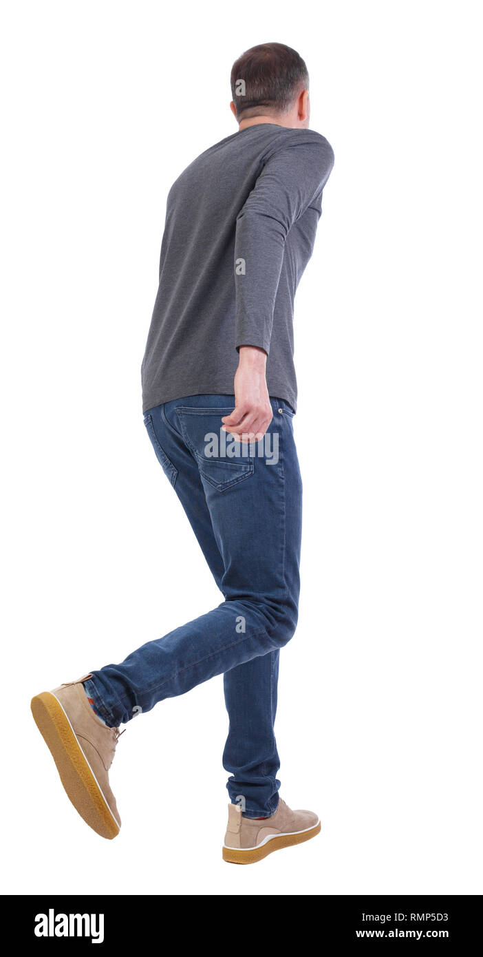 back view of running man. backside view of person. Rear view people ...