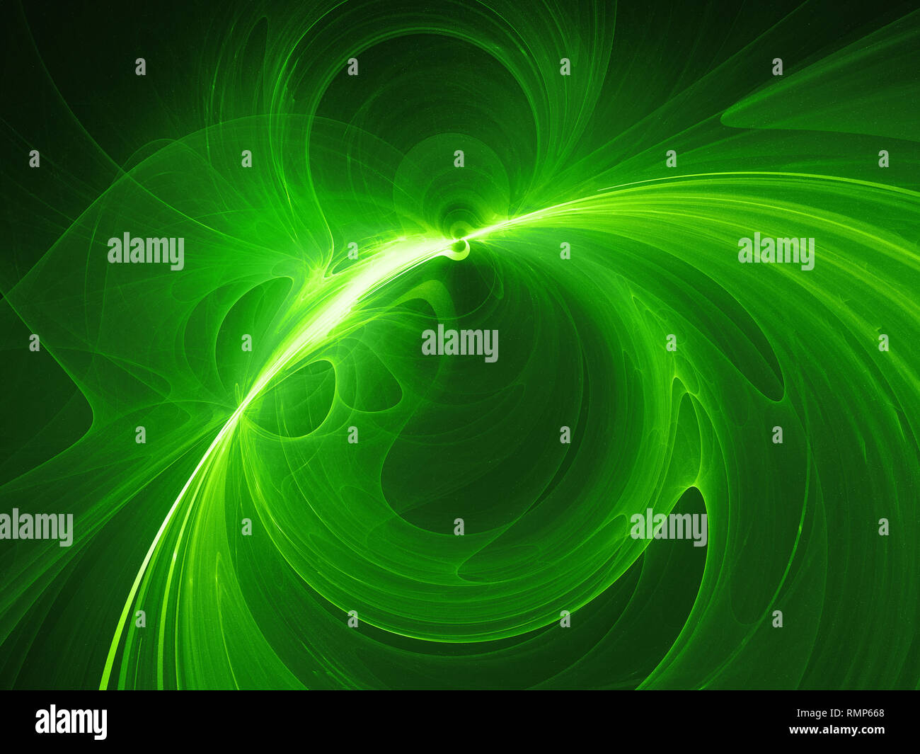 Green glowing plasma force field, computer generated abstract ...
