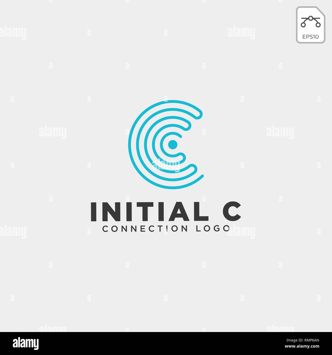 initial C wifi connection communication creative logo template vector ...