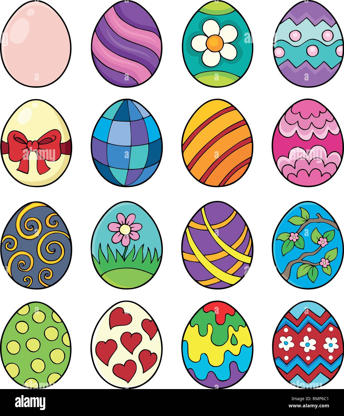 Decorative Easter eggs theme set 2 - eps10 vector illustration Stock ...