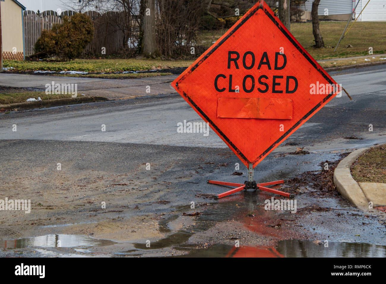 Road Ahead Closed Notice High Resolution Stock Photography and Images ...