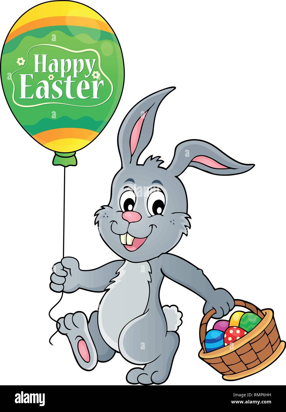 Easter rabbit with balloon image 1 - eps10 vector illustration Stock ...