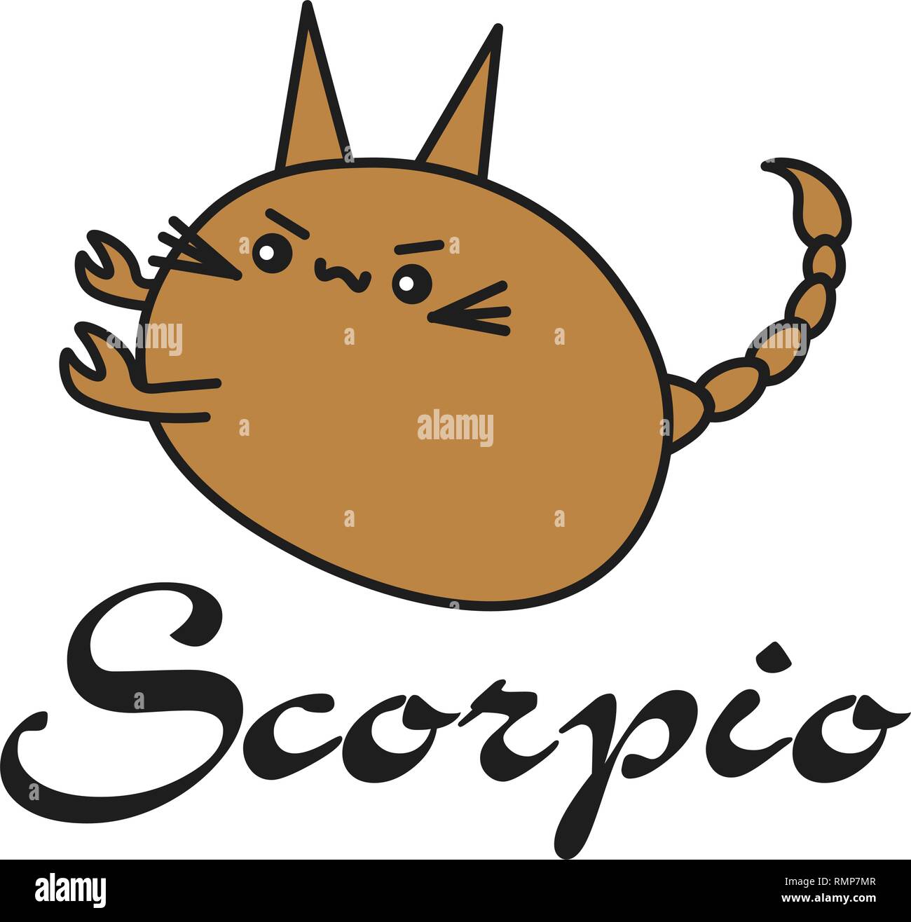 Bunny zodiac sign Scorpio in cartoon style. Vector illustration on ...