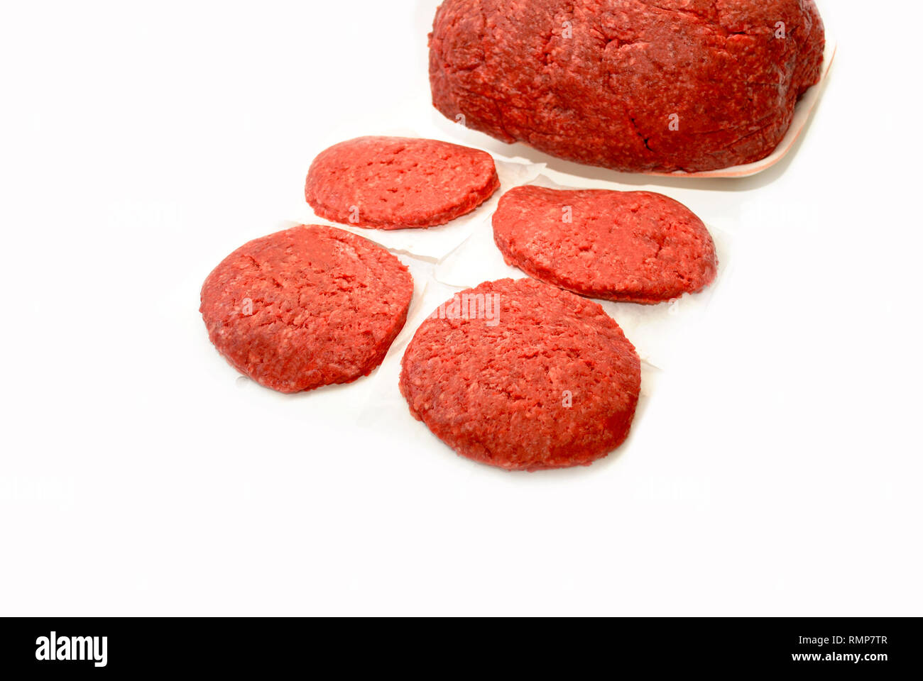 Raw Ground Beef Isolated on White Stock Photo - Alamy