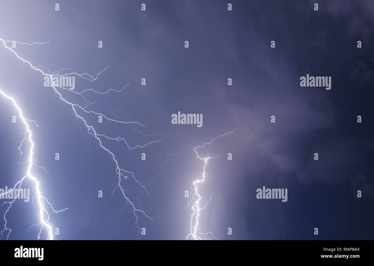 Dark ominous clouds. Thunderstorm with lightning Stock Photo - Alamy