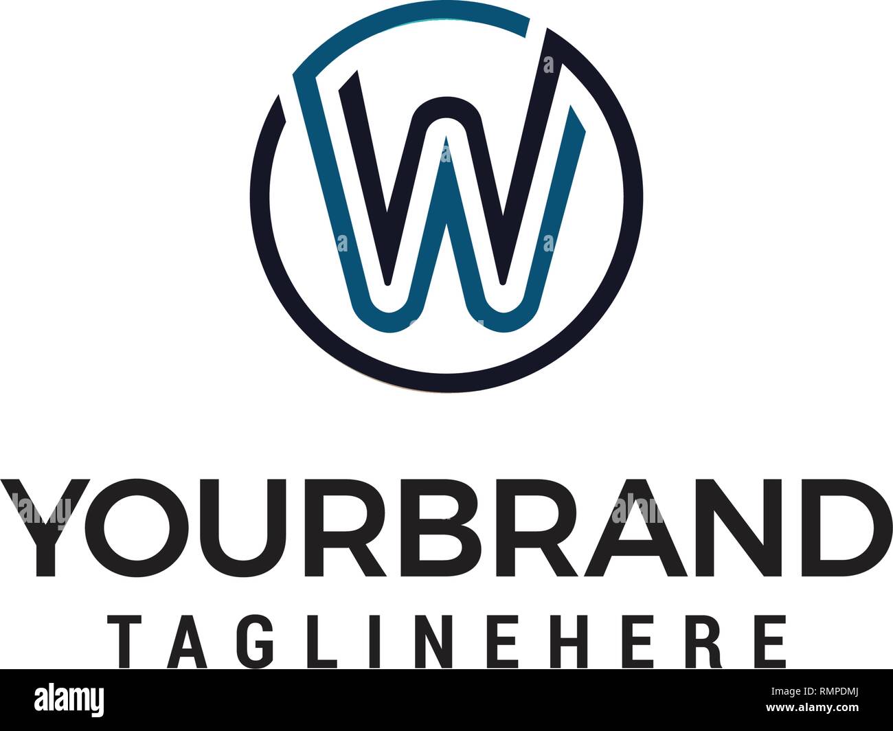 Letter W logo, Circle shape symbol designs concept template Stock ...