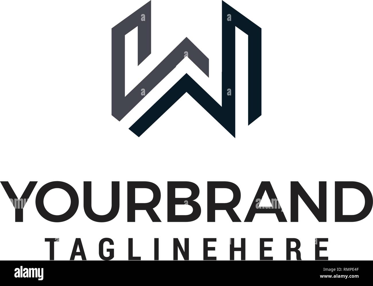 Letter W line art monogram logo designs concept template Stock Vector ...