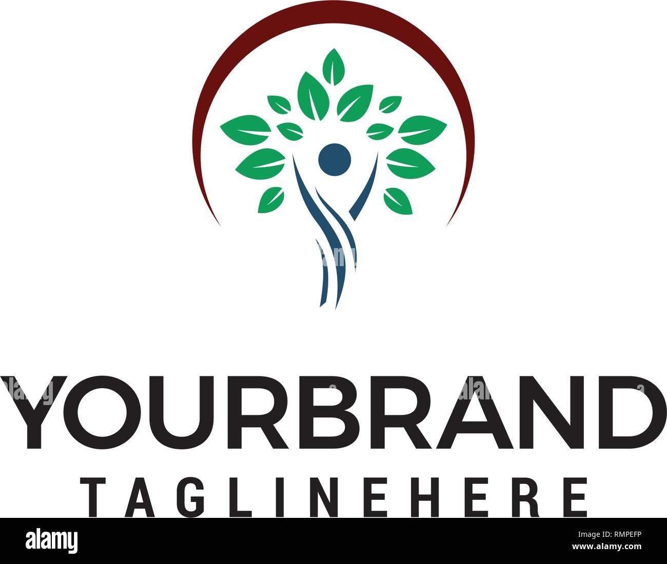Healthy green man vector logo hi-res stock photography and images - Alamy