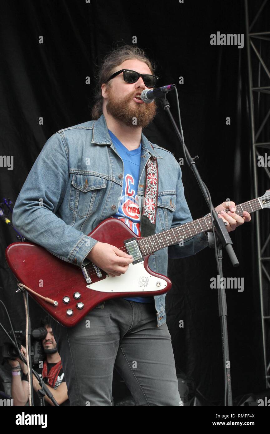 Singer and guitarist Ewan Currie is shown performing on stage during a ...