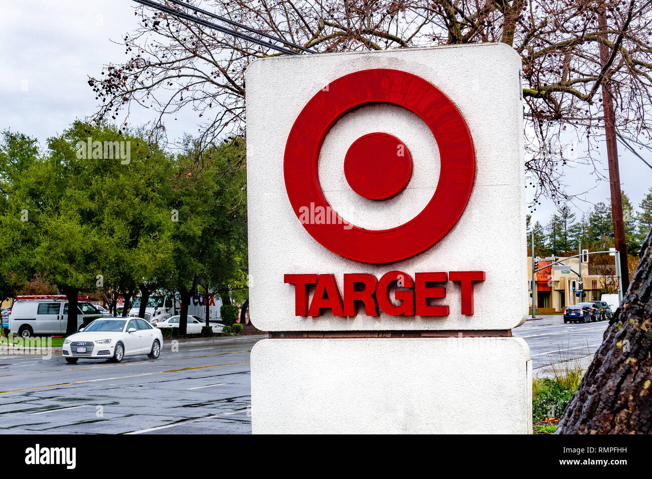 February 14, 2019 Mountain View / CA / USA - Target sign at the ...