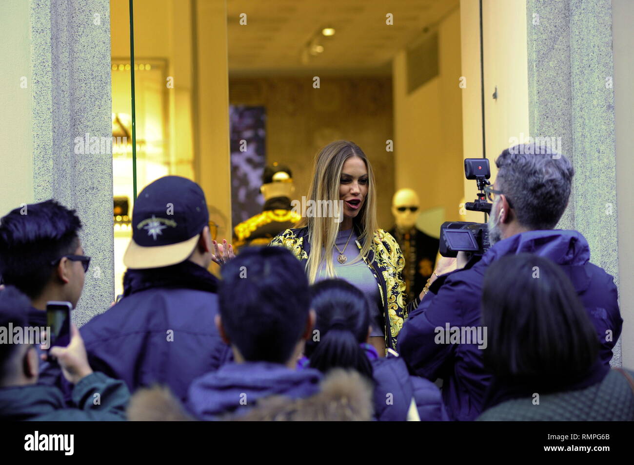 Milan, Italy. 15th Feb, 2019. Milan, Taylor Mega downtown Taylor Mega ...