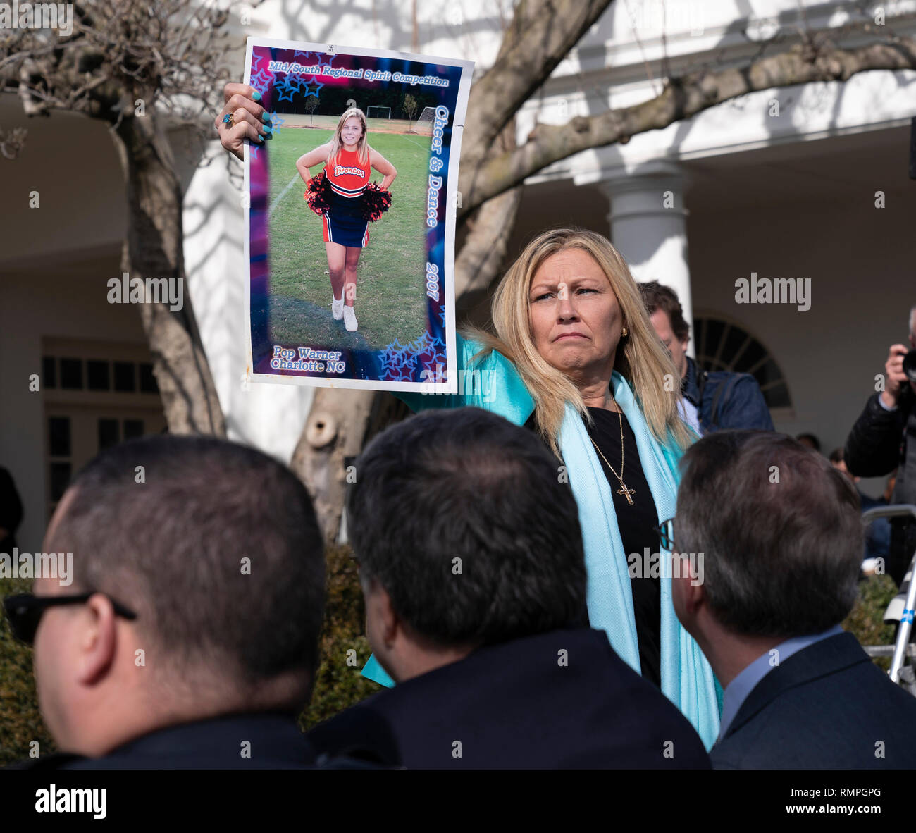 Washington DC, USA. 15th Feb, 2019. "Angel Mother" Susan Stevens, holds ...