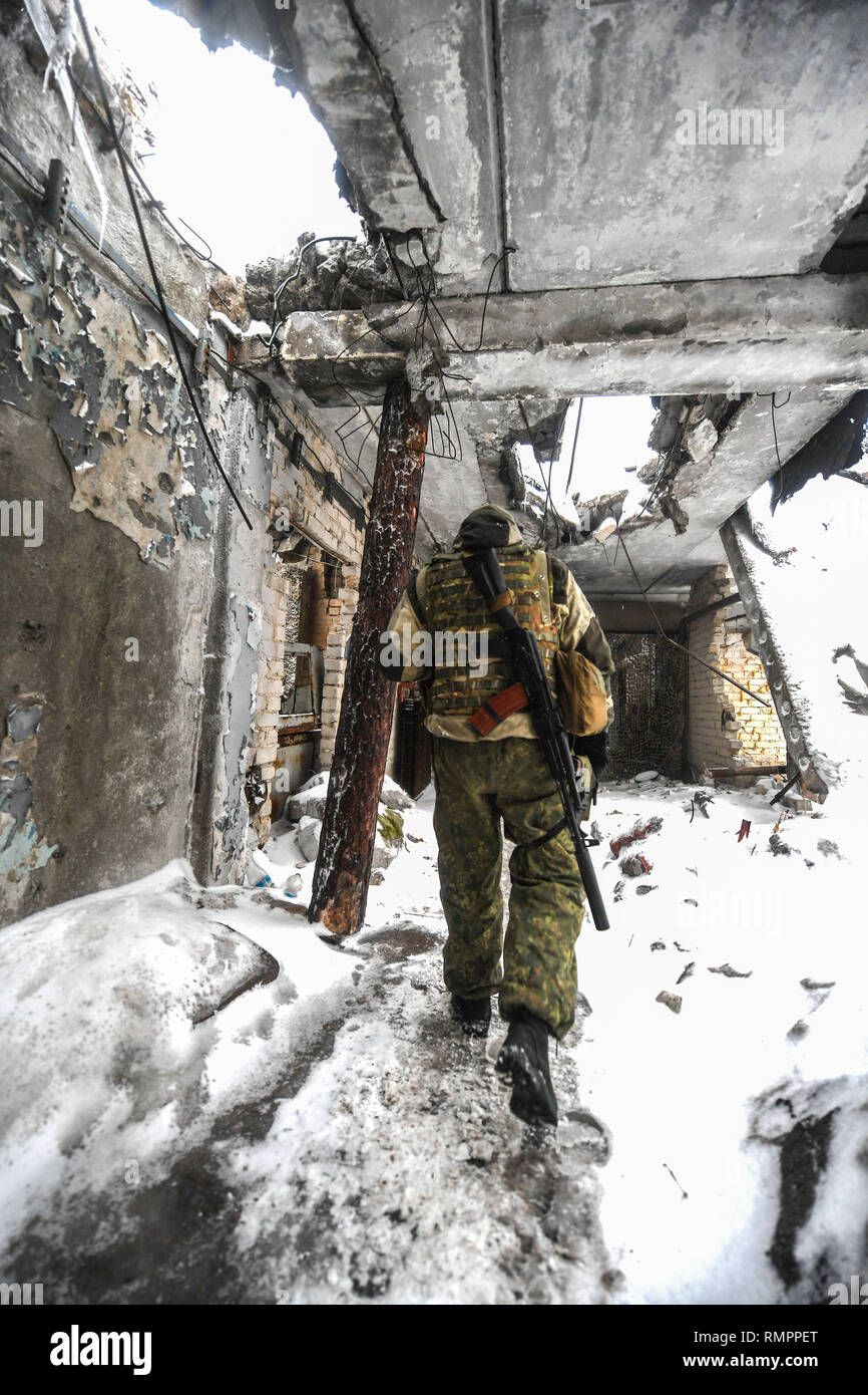 Advika, Donetsk, Donbass, Ukraine. 24th Jan, 2019. Nitzat a commander ...