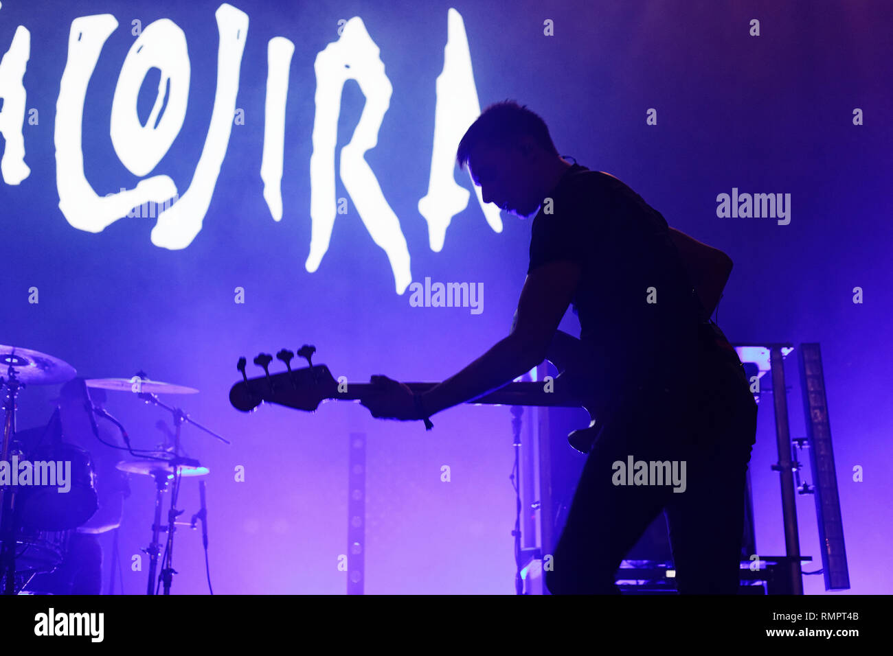 Paris, France. 15th Feb, 2019. Matthieu Bausson (bass) - Ultra Vomit ...