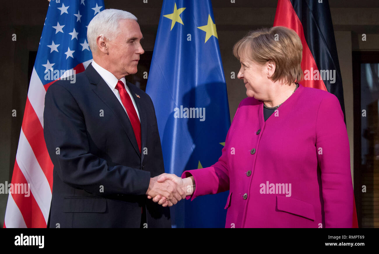Munich, Germany. 16th Feb, 2019. Federal Chancellor Angela Merkel (CDU ...