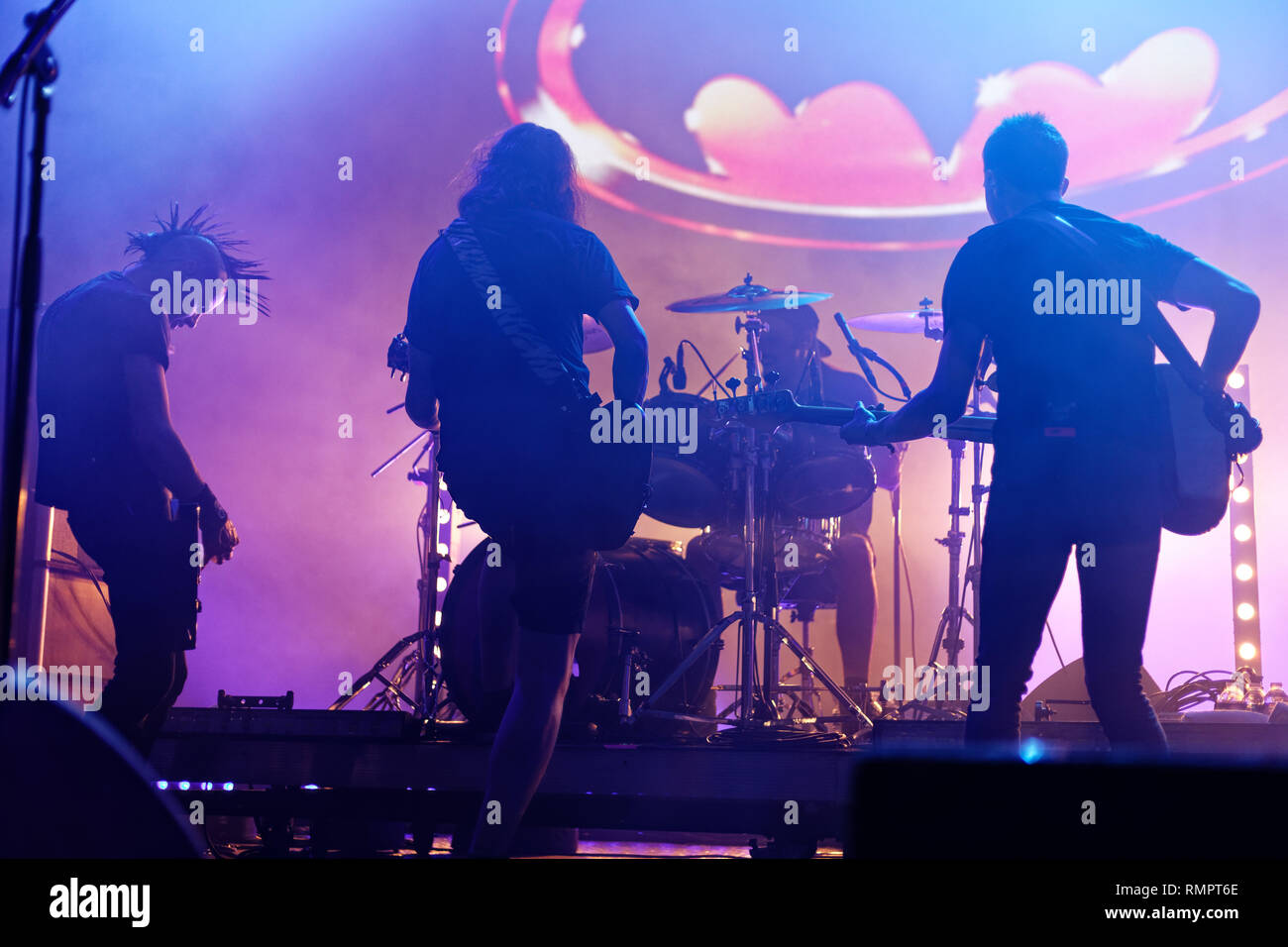 Paris, France. 15th Feb, 2019. Ultra Vomit performs on stage during the ...