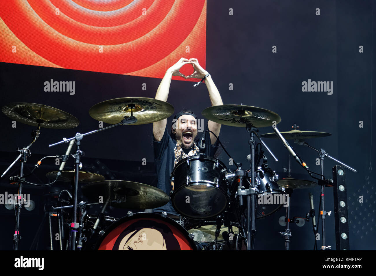 Paris, France. 15th Feb, 2019. Manard (drums) - Ultra Vomit performs on ...