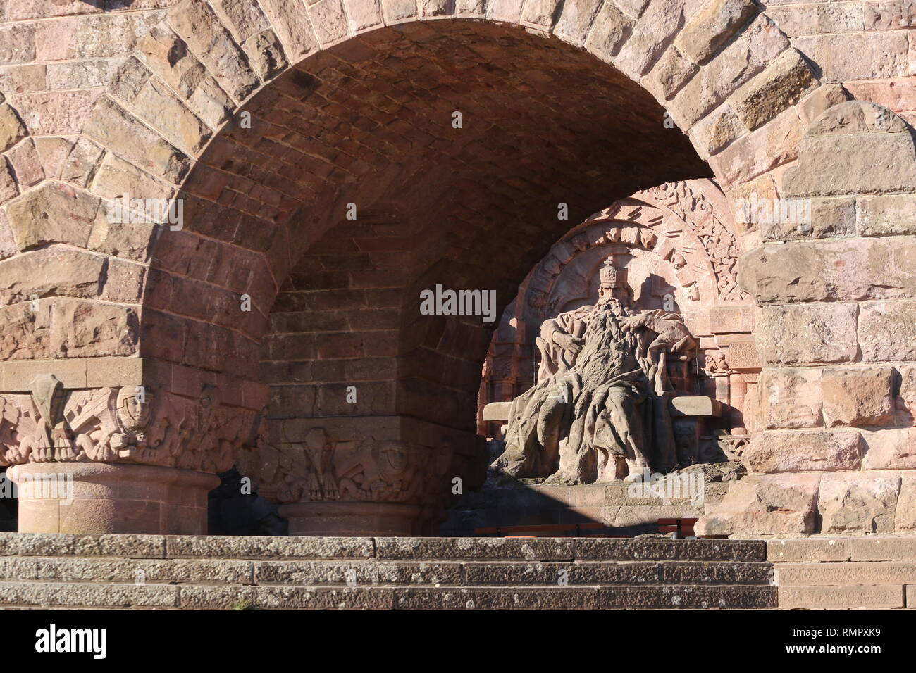 16 February 2019, Saxony-Anhalt, Kyffhäuserland: Emperor Barbarossa is ...