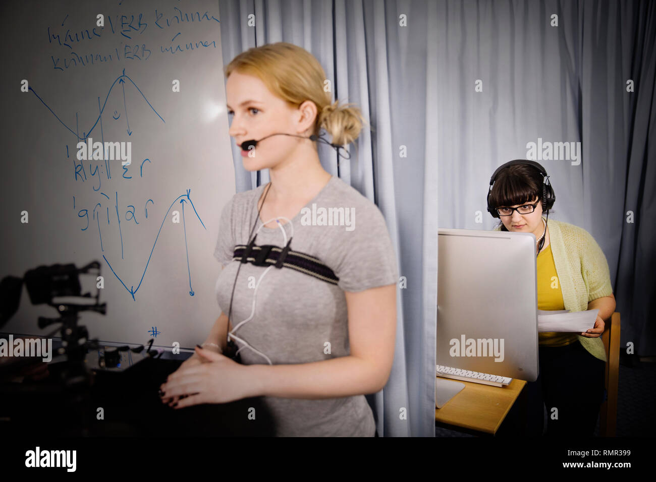 Audio engineers at work Stock Photo - Alamy