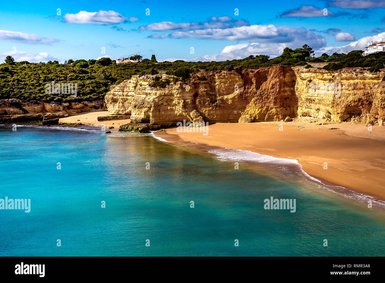 Beach and cliffs of Senhora da rocha, in Lagoa, Algarve, Portugal Stock ...