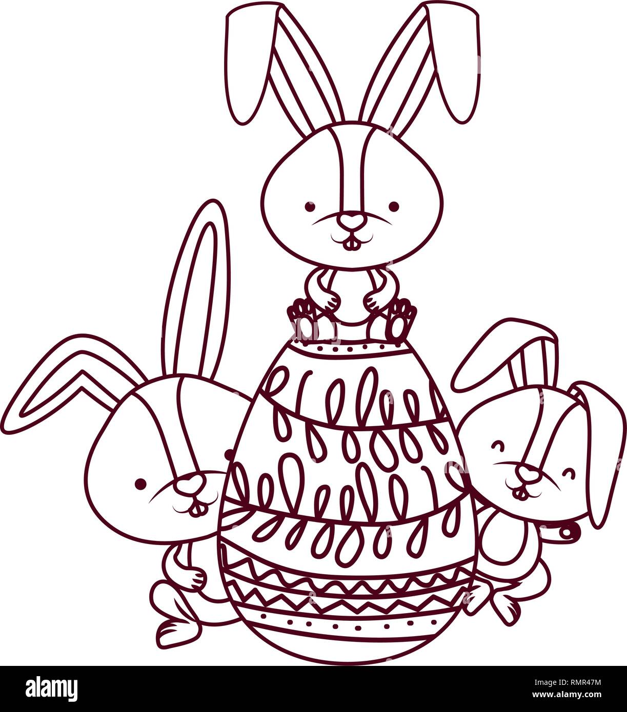 easter rabbits with egg isolated icon Stock Vector Image & Art - Alamy