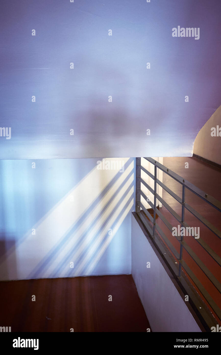 Balustrade shadow on wall Stock Photo - Alamy
