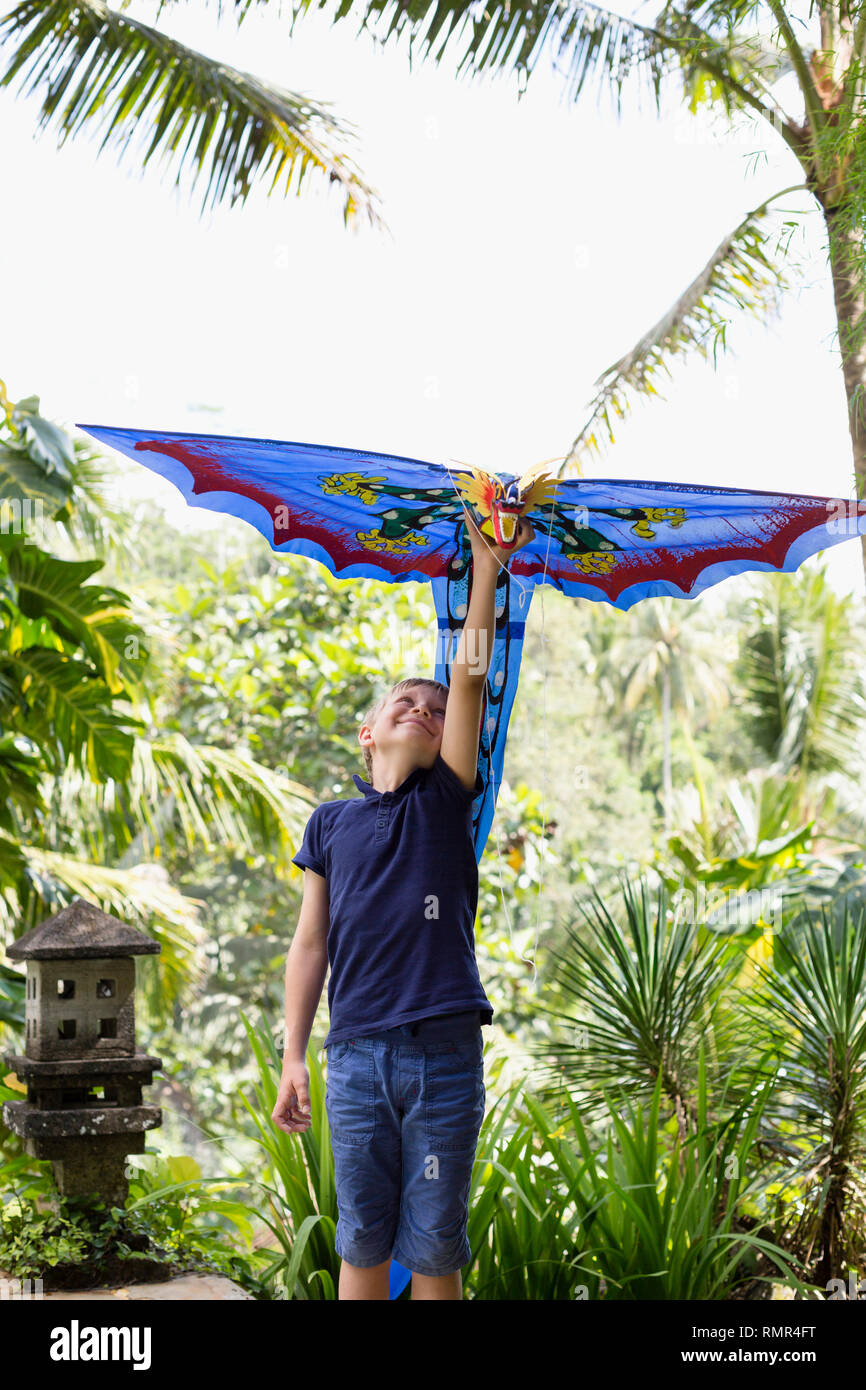 Boy with kite Stock Photo - Alamy