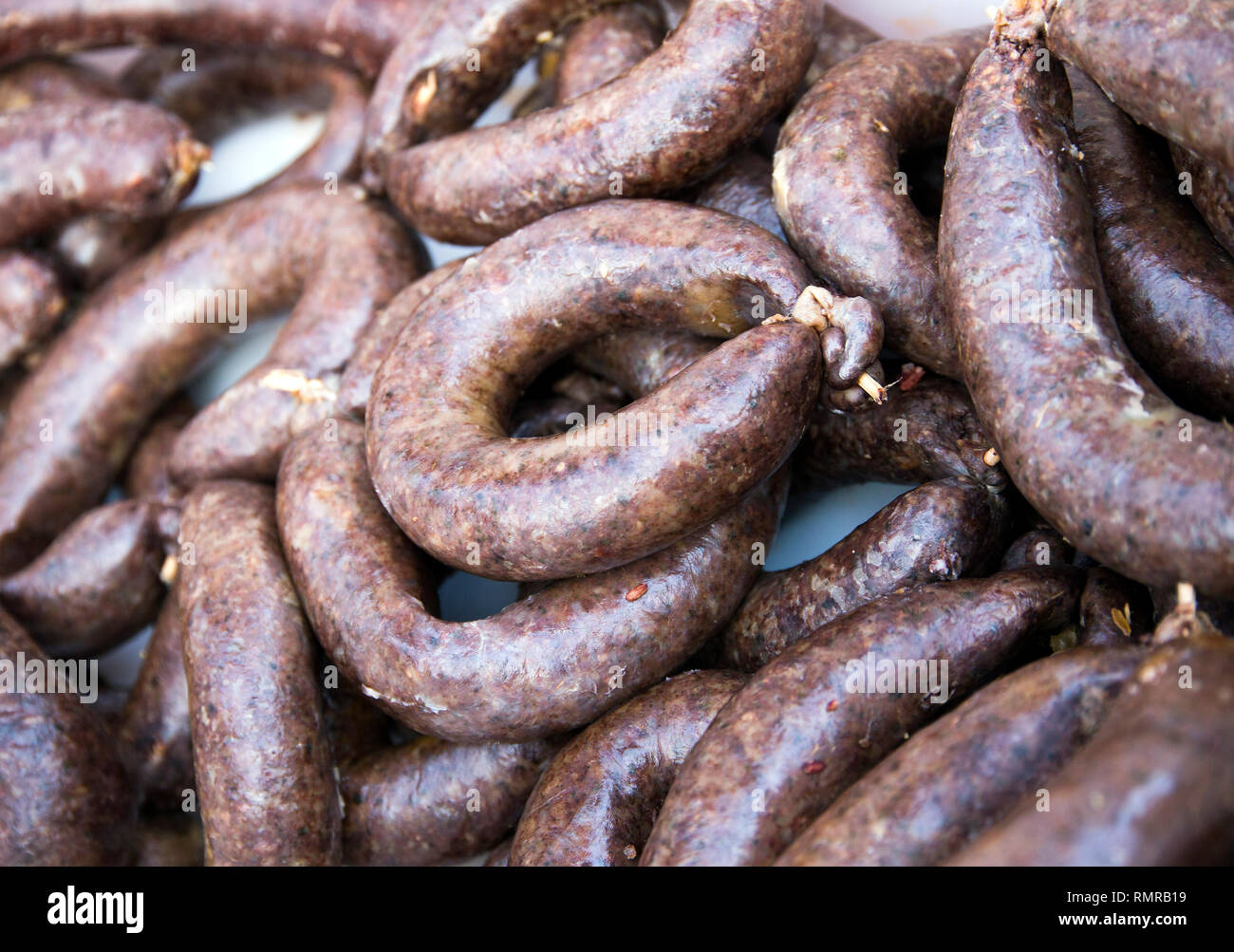 Closeup of traditional hungarian meat foodish name is hurka Stock Photo ...